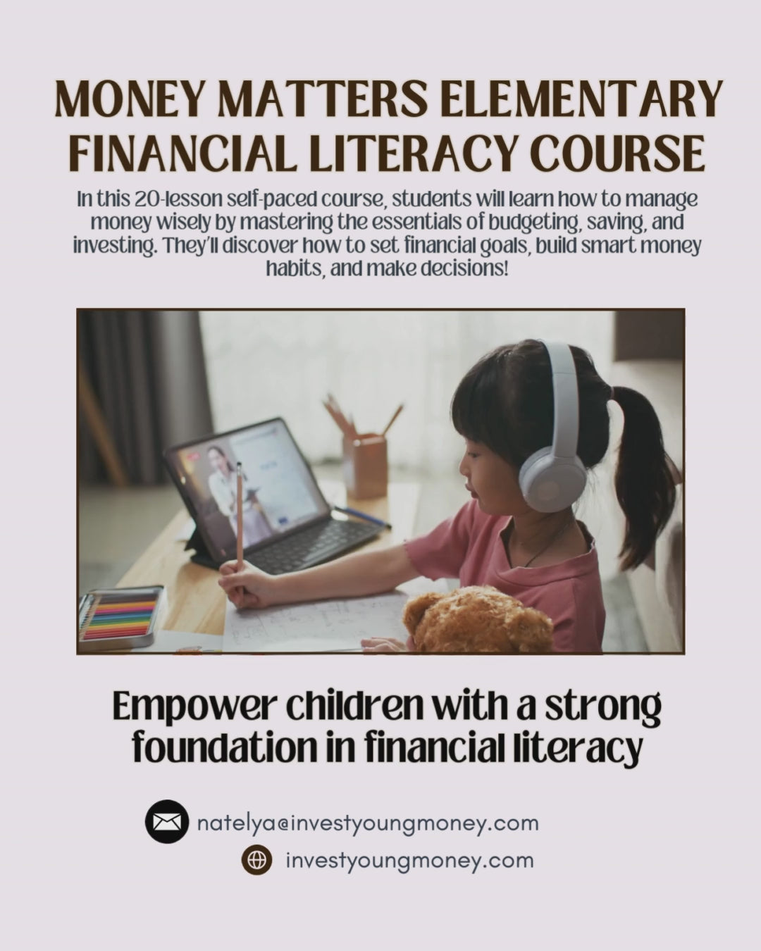 Money Matters Elementary Financial Literacy Course – InvestYoung