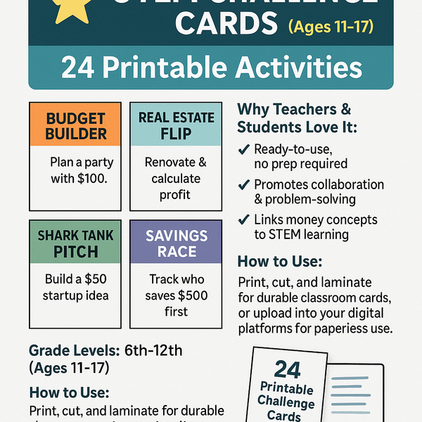 Stem Challenge Cards – InvestYoung