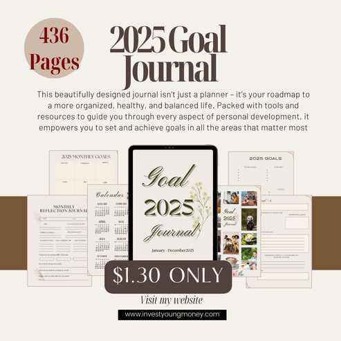 2025 Goal Journal Digital Goal Journal Printable Goal Journal Mindful ...