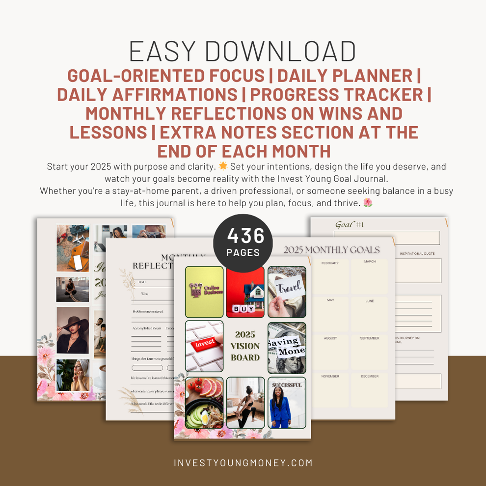 2025 Goal Journal Digital Goal Journal Printable Goal Journal Mindful ...