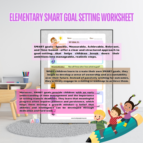 Digital Printable Elementary Smart Goal Setting Worksheet – InvestYoung
