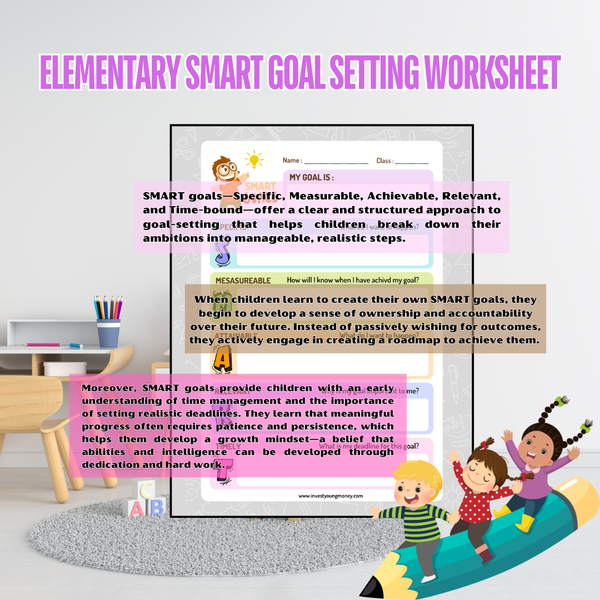 Digital Printable Elementary Smart Goal Setting Worksheet – InvestYoung