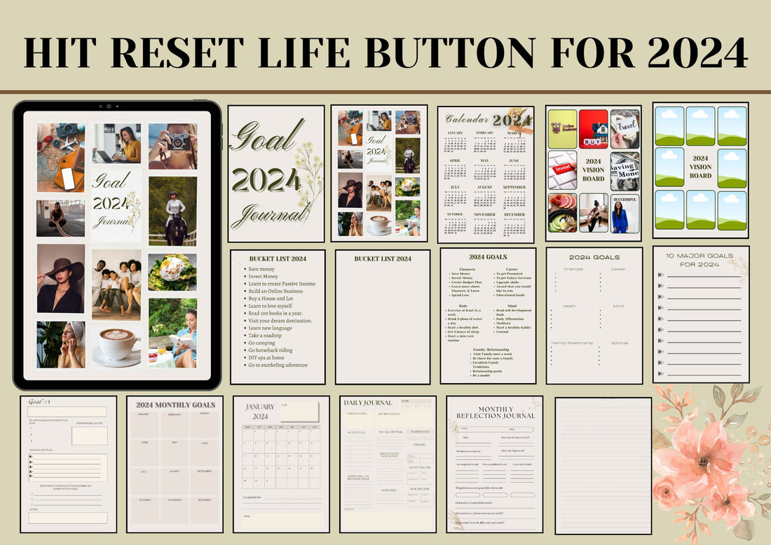 2024 Goal Journal Digital Goal Journal Printable Goal Journal Mindful ...