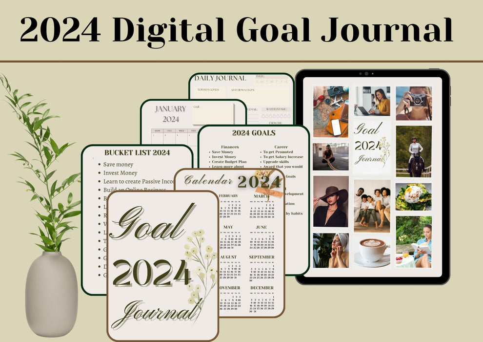 2024 Goal Journal Digital Goal Journal Printable Goal Journal Mindful ...