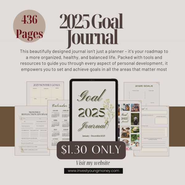 2025 Goal Journal Digital Goal Journal Printable Goal Journal Mindful ...